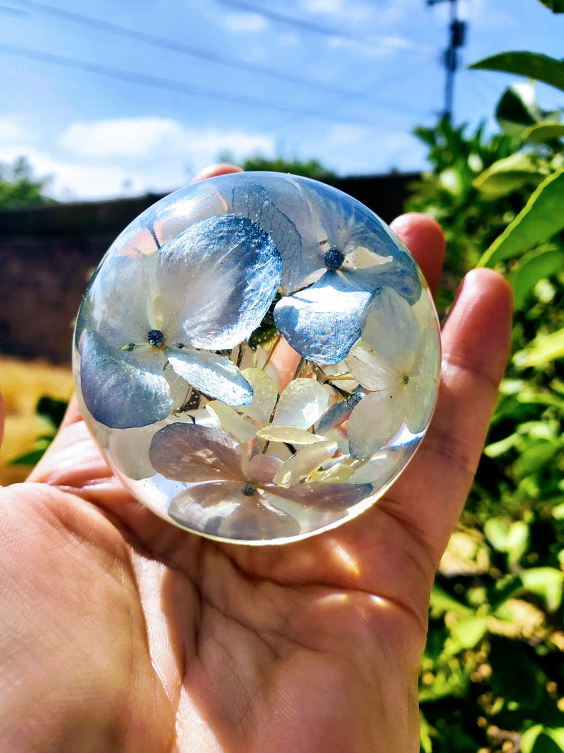 Flowers Hydrangea Sphere Keepsake Paperweight . Hydrangea - Etsy