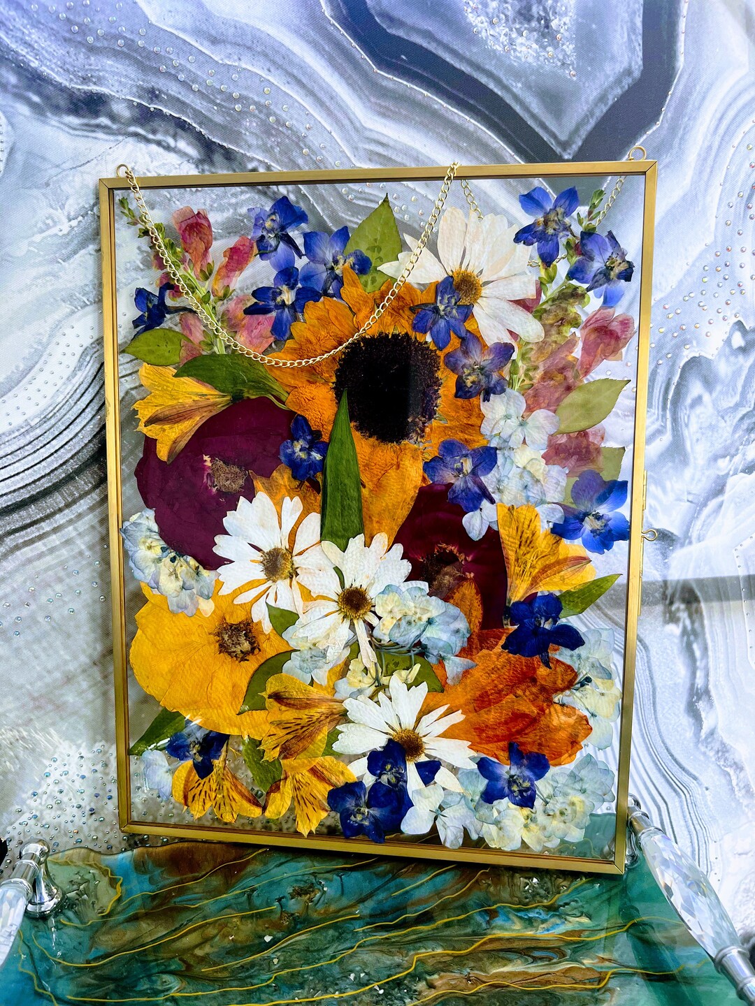 Flower Preservation, Pressed Flower Frame. Wedding Bridal DRIED Flowers ...