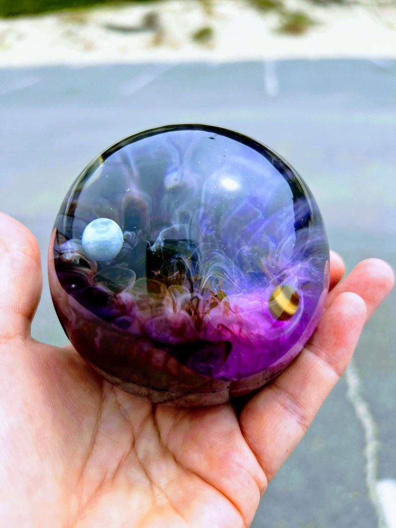 Galaxy Planets Sphere Resin Art Resin Paperweight Sphere - Etsy