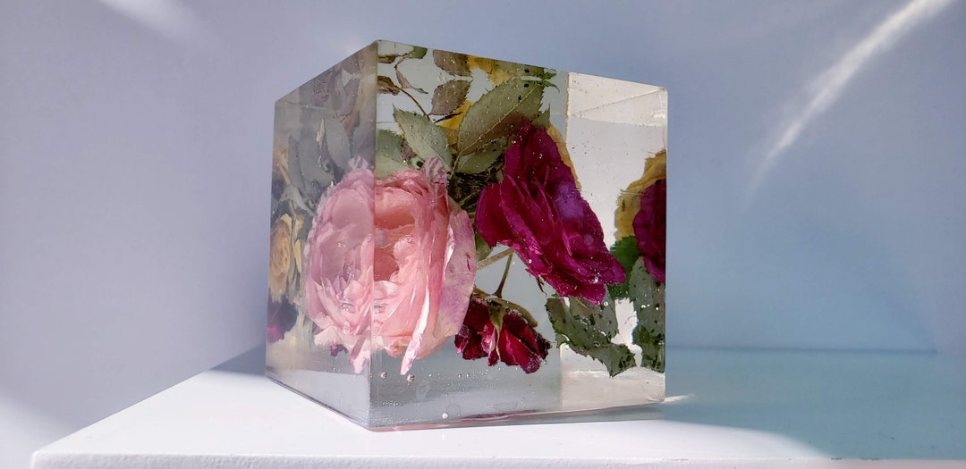 Wedding Flowers Preservation Resin Cube. Keepsake Sweet Memories of ...