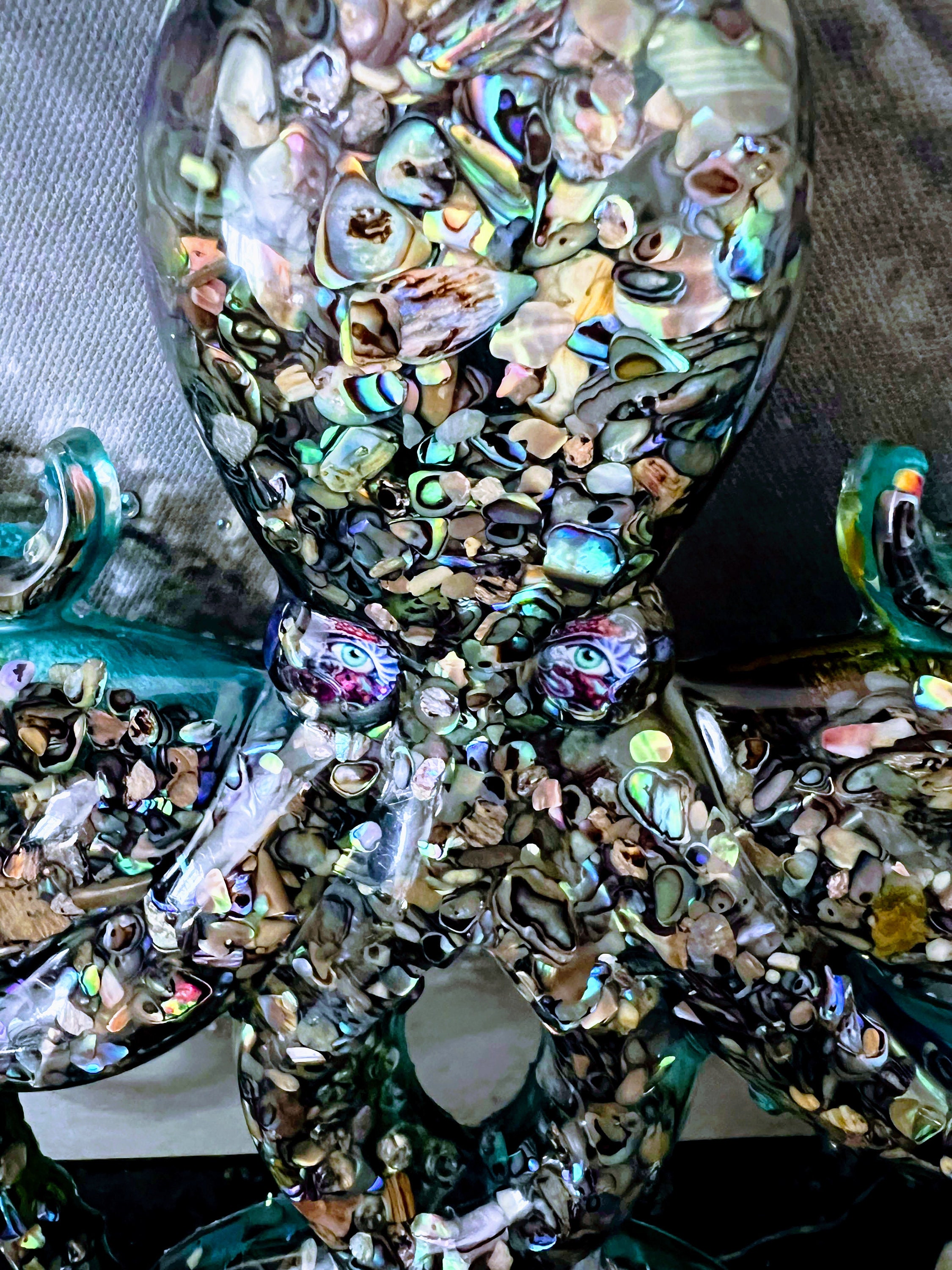 Resin Sea Octopus Paperweight Keepsake With Abalone Shells. - Etsy