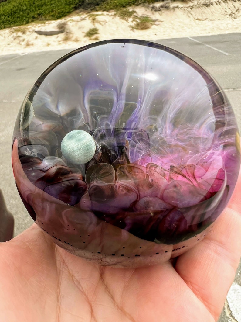 Galaxy Planets Resin Sphere: Handmade Art Paperweight - Etsy