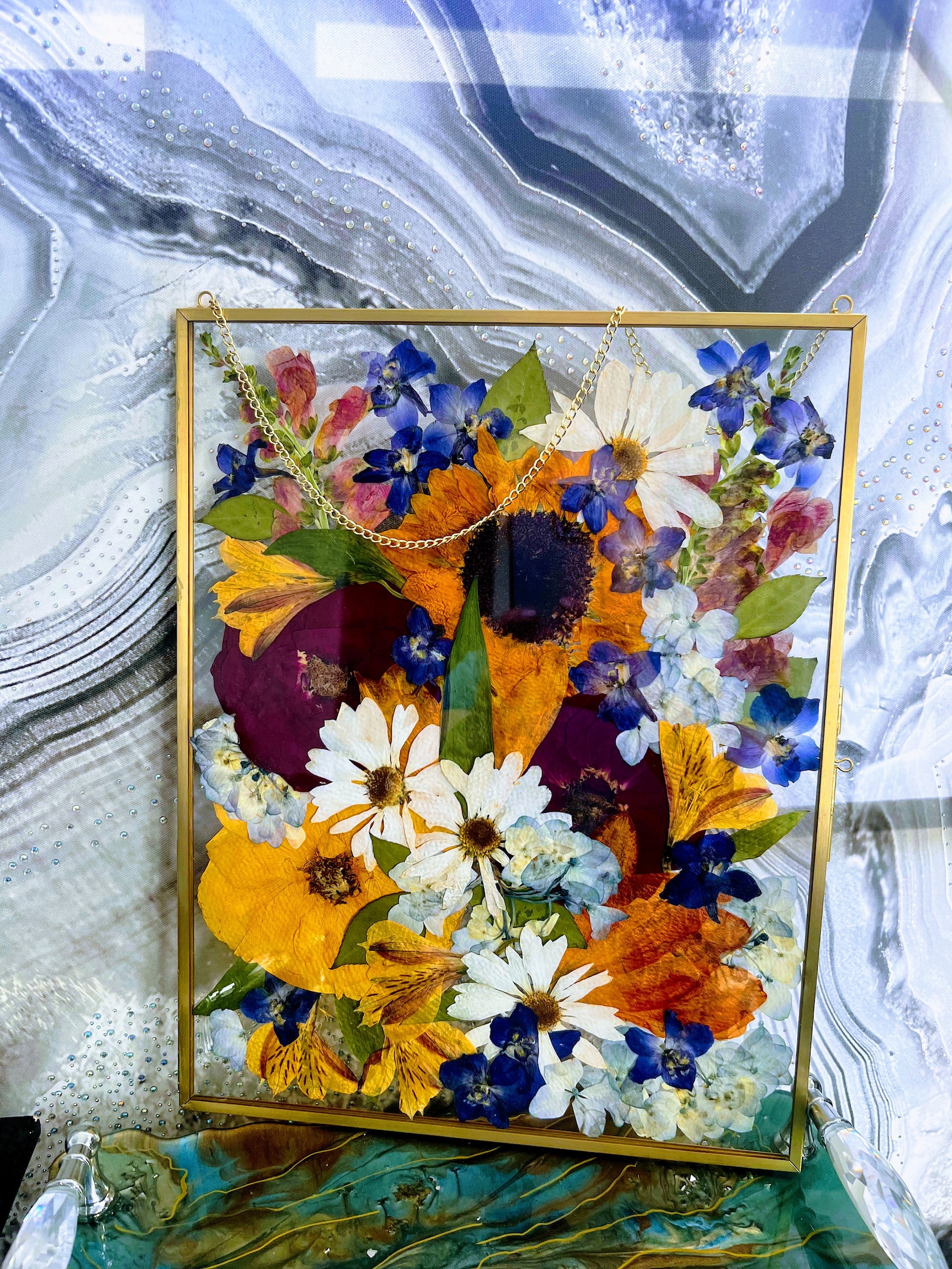 Flower Preservation, Pressed Flower Frame. Wedding Bridal DRIED Flowers ...