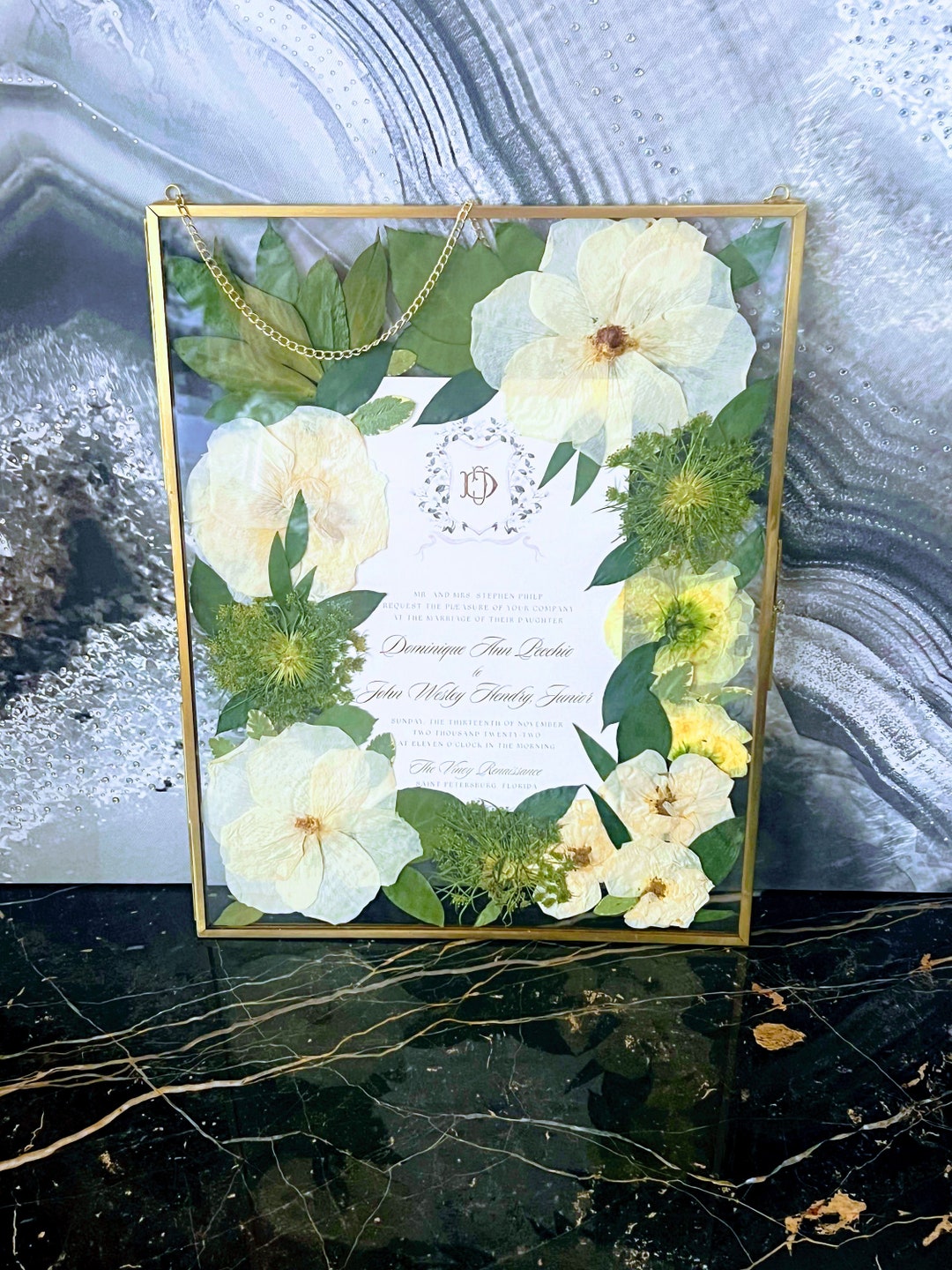 Flower Preservation Frame Wedding Bouquet Preservation Pressed Wedding ...