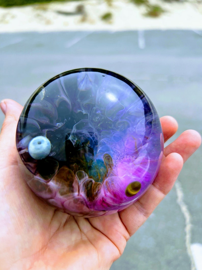 Galaxy Planets Sphere Resin Art Resin Paperweight Sphere - Etsy