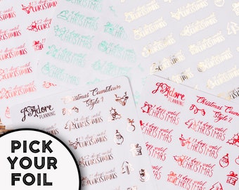 Christmas countdown stickers | Etsy