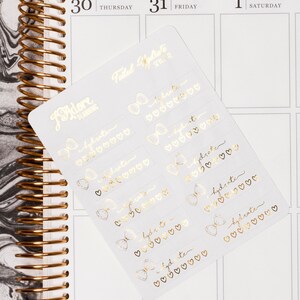 Foil Hydrate Stickers, Foiled Water Intake Stickers, Functional Planner ...