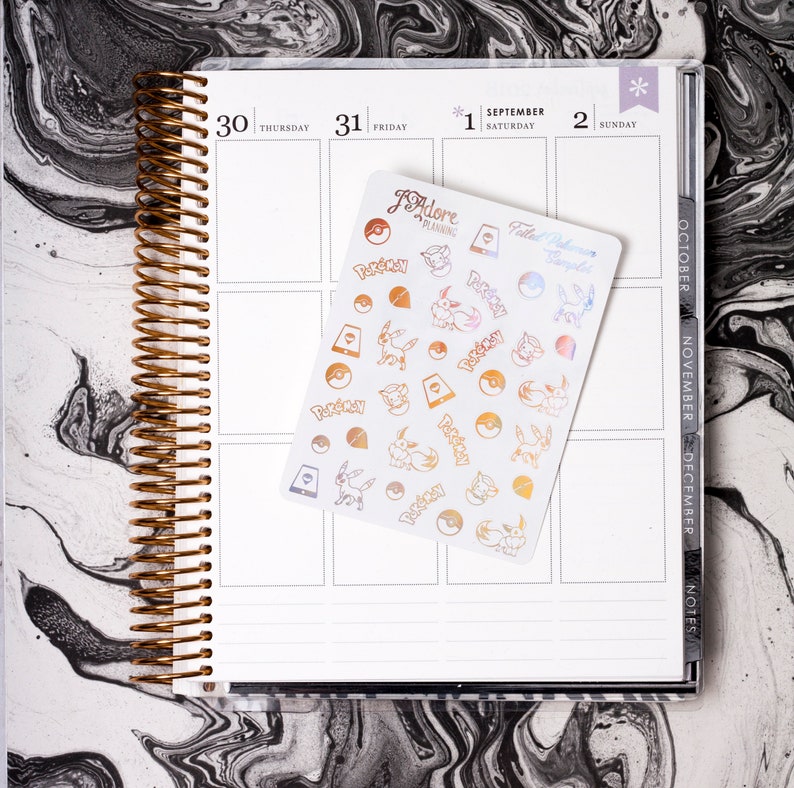 Foil Pokémon Stickers Pokémon Go Planner Stickers Pokeball - Etsy