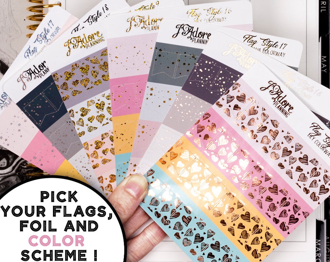 Foil Flag Stickers, Custom Foiled Flags Planner Stickers for Erin ...