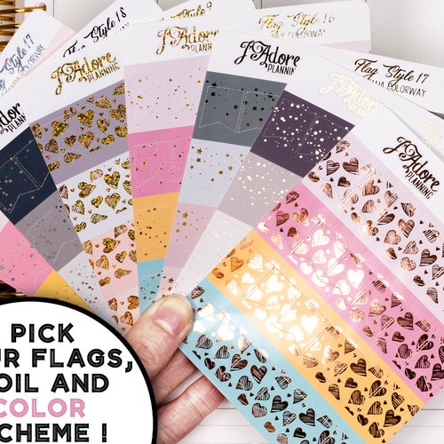 Foil Flag Stickers Custom Foiled Flags Planner Stickers for | Etsy