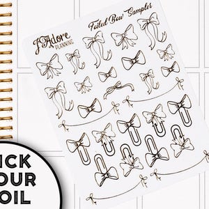 Foiled Bow Stickers, Foil Bow Planner Stickers Sampler for Erin Condren ...