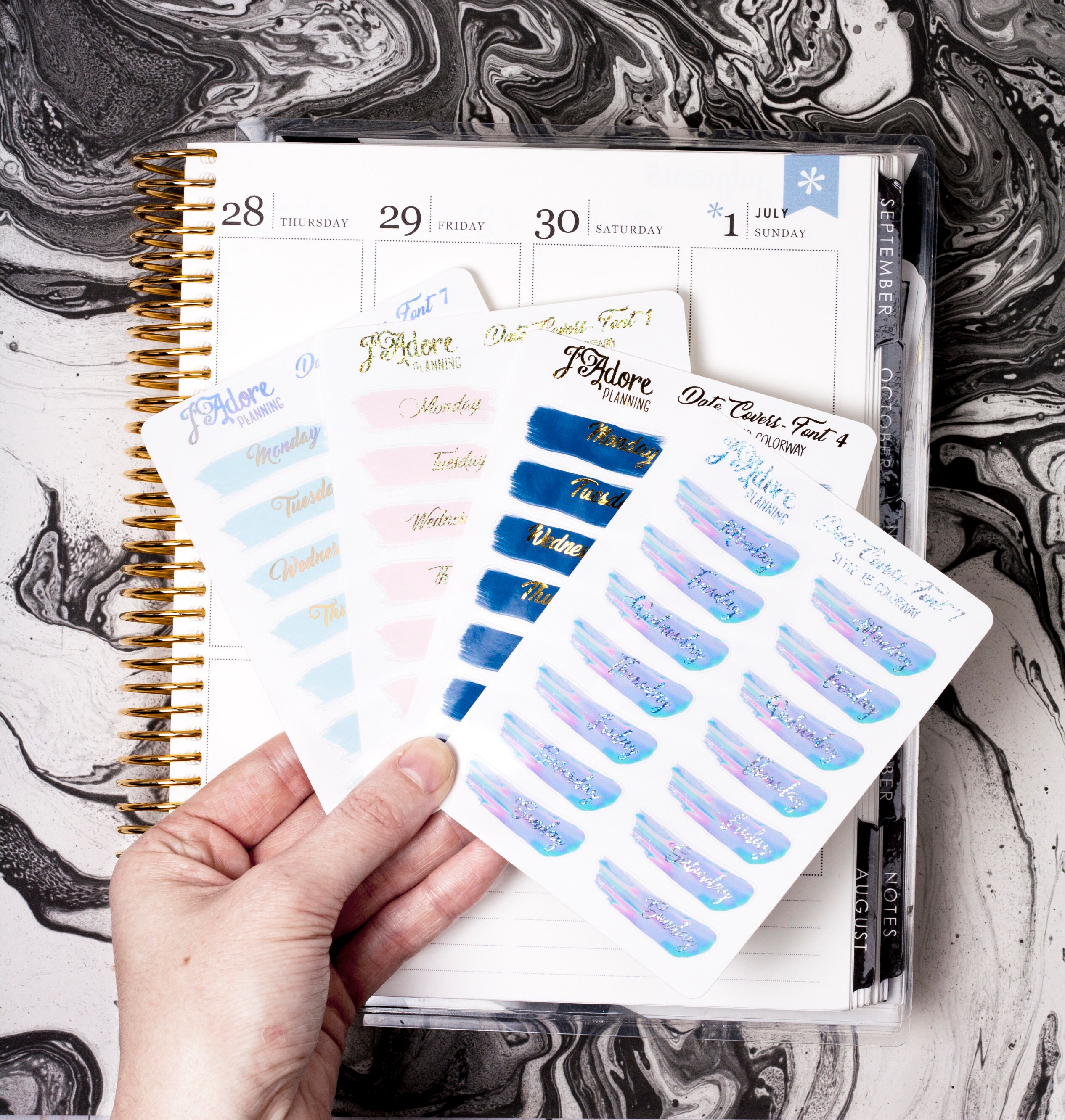 Foil Date Cover Stickers Foiled Date Planner Stickers - Etsy