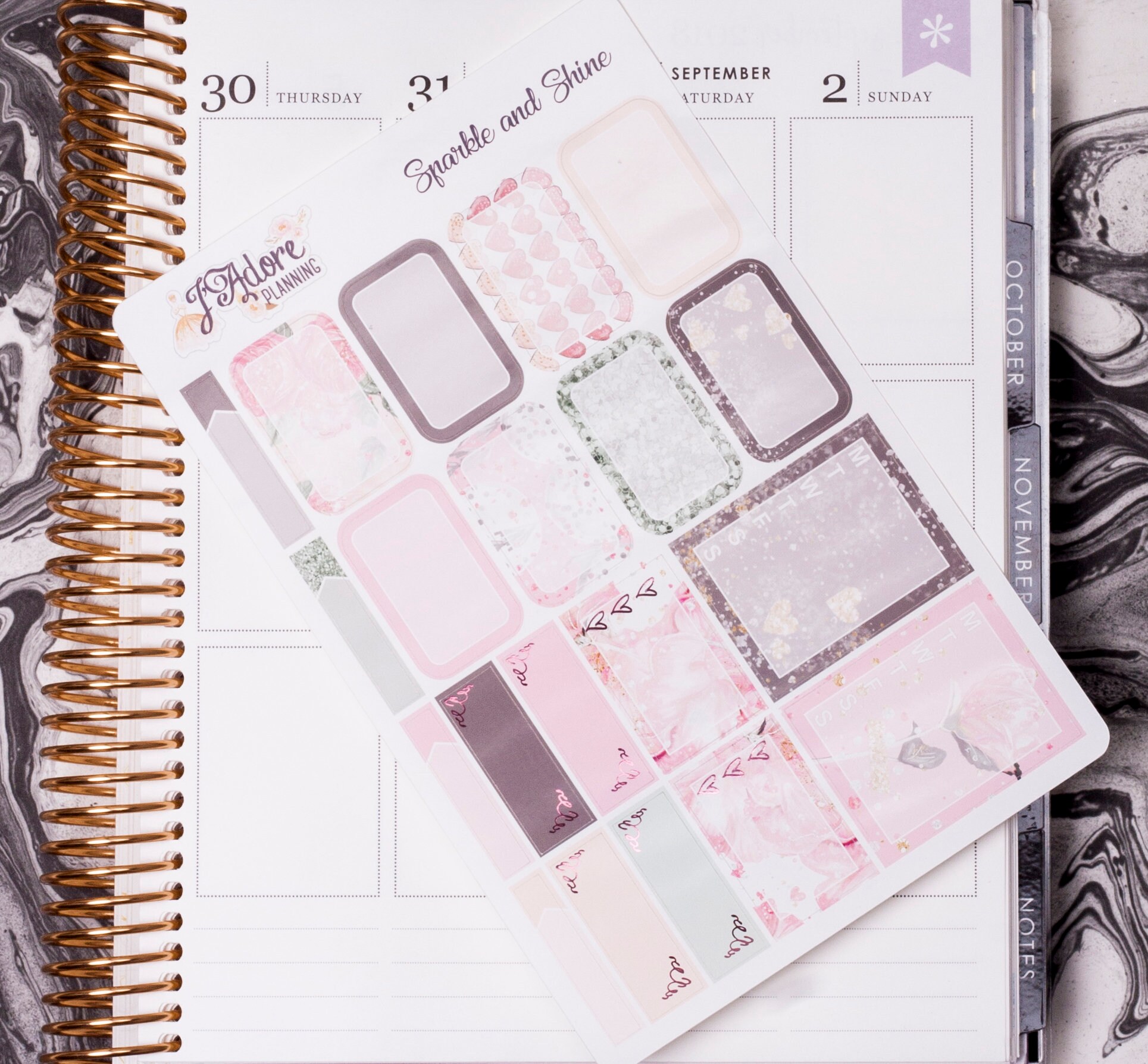 Foil Valentine's Day Planner Sticker Kit for EC Erin | Etsy