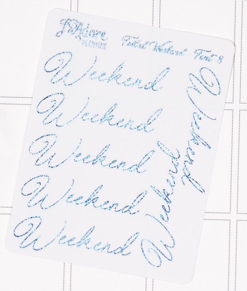 Foil Weekend Banner Planner Stickers Foiled Script Weekend - Etsy