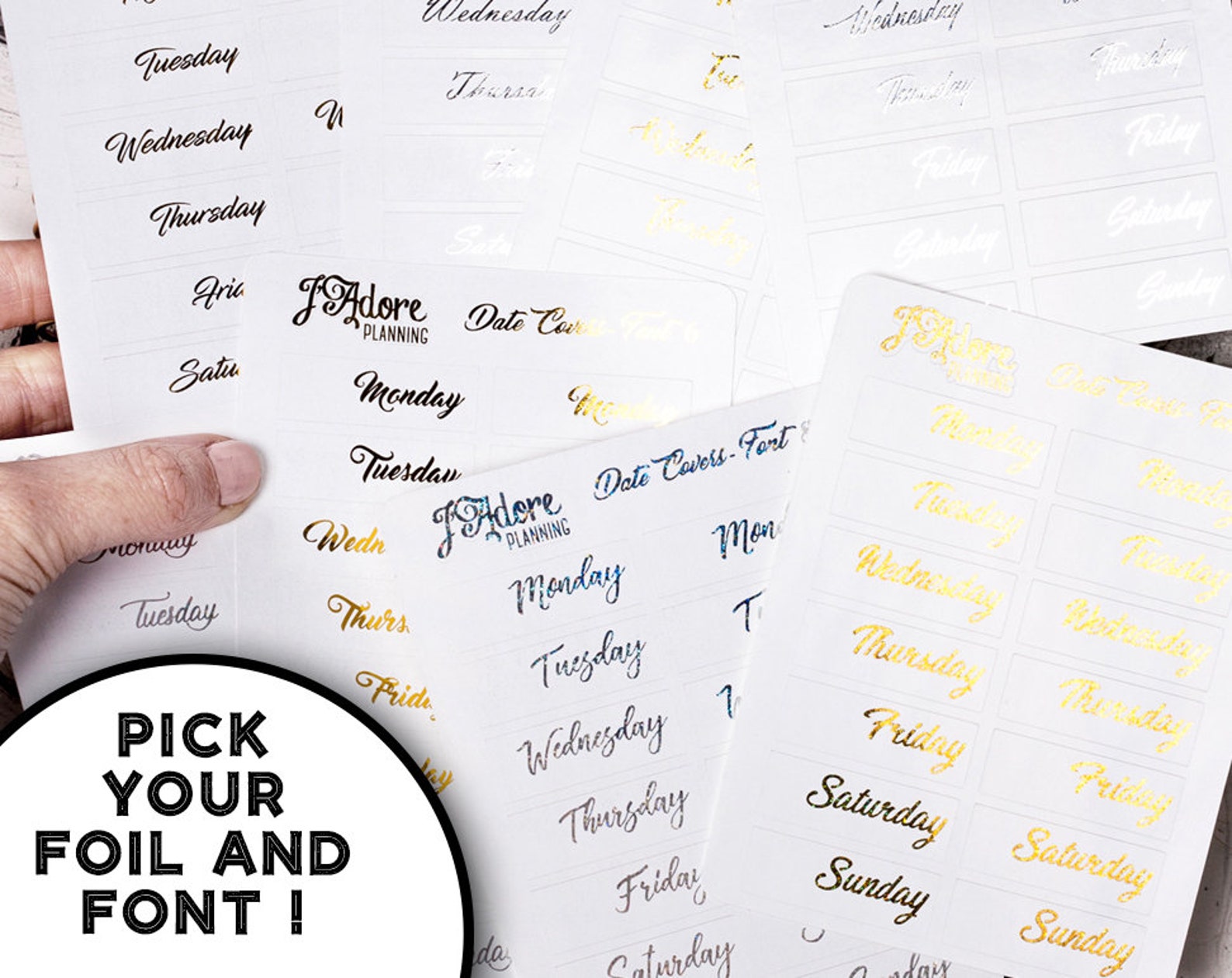 Foil Date Cover Stickers Foiled Date Planner Stickers - Etsy