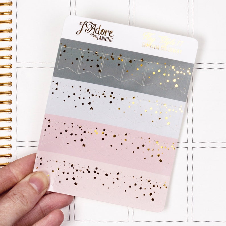 Foil Flag Stickers Custom Foiled Flags Planner Stickers for - Etsy