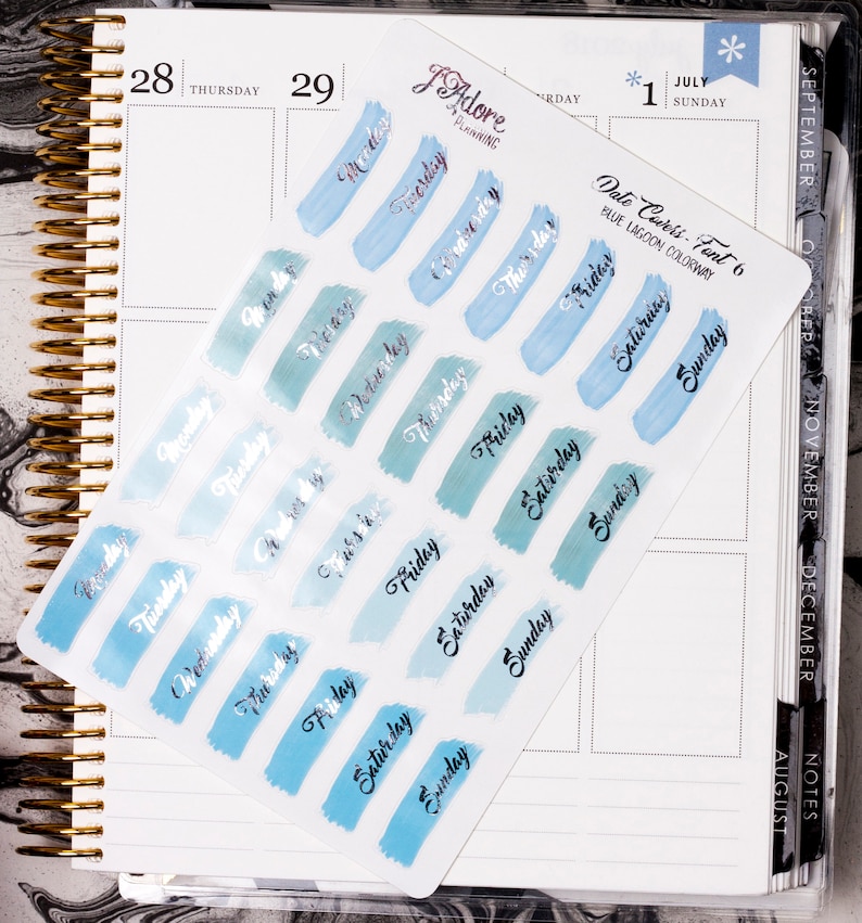 Foil Date Cover Stickers Foiled Date Planner Stickers - Etsy