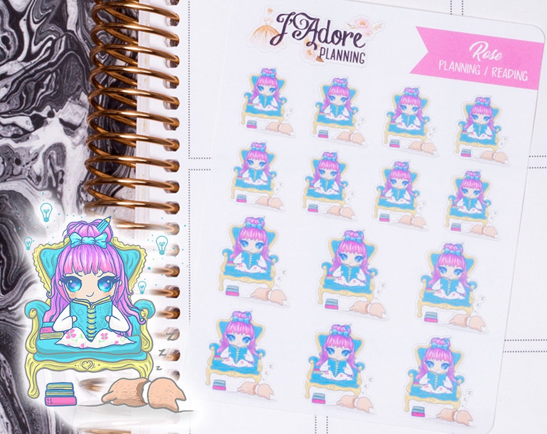 Kawaii Girl Stickers, Planning Character Planner Stickers for Erin ...