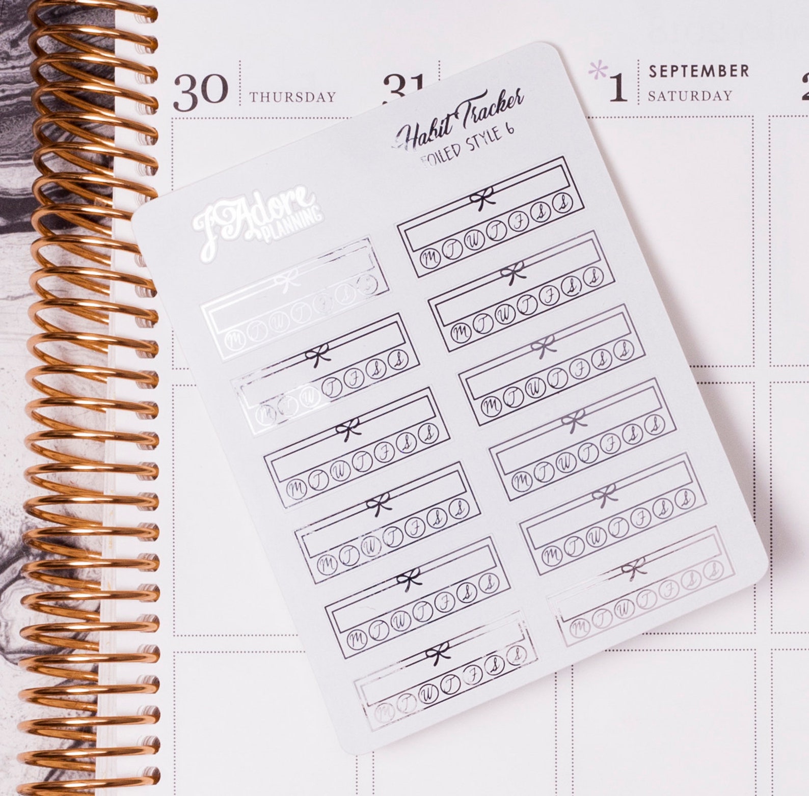 Foil Habit Tracker Stickers Foiled Habit Trackers Custom - Etsy