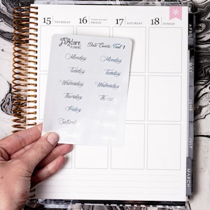 Foil Date Cover Stickers, Foiled Date Planner Stickers, Planner Date ...