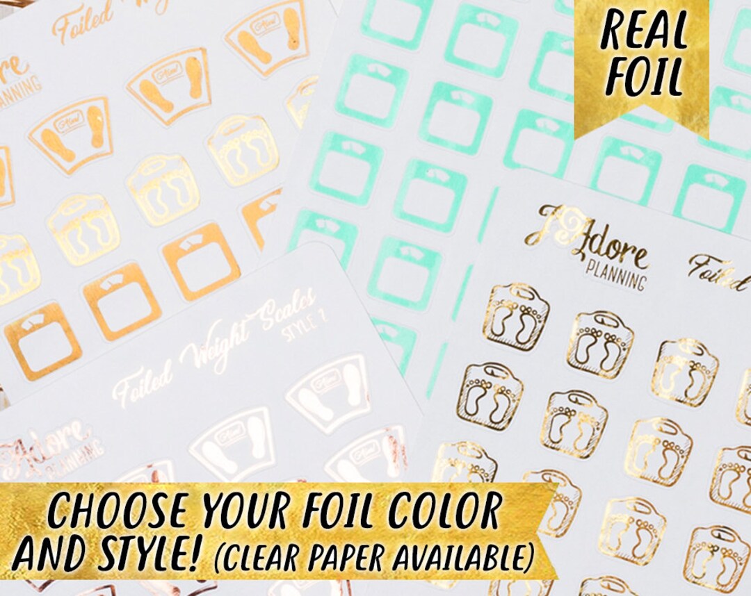 Foil Scales Icons Planner Stickers, Weight Scale Planner Stickers ...