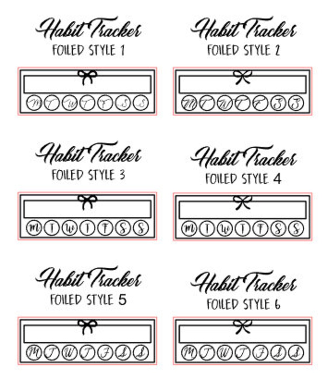 Foil Habit Tracker Stickers Foiled Habit Trackers Custom - Etsy