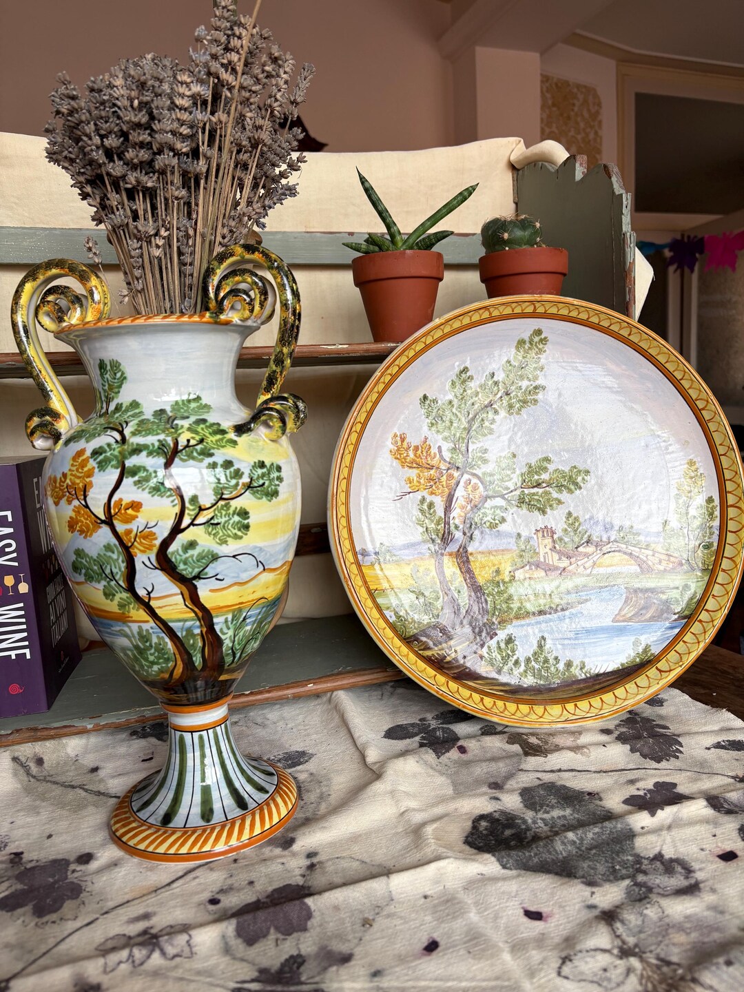 Hand Painted Castelli Ceramic Vase and Plate Sold Separately - Etsy