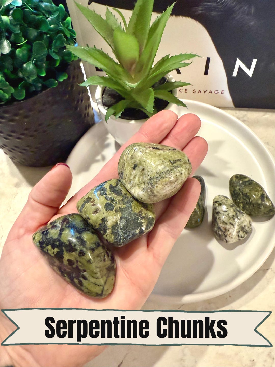 AAA Serpentine Tumbled Stone Chunks. Kundalini. Ancient Wisdom. Renewal ...