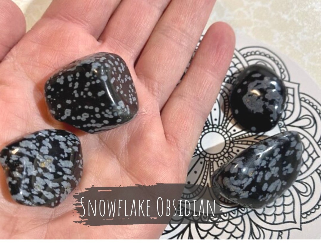 Snowflake Obsidian Tumbled Stones - Etsy