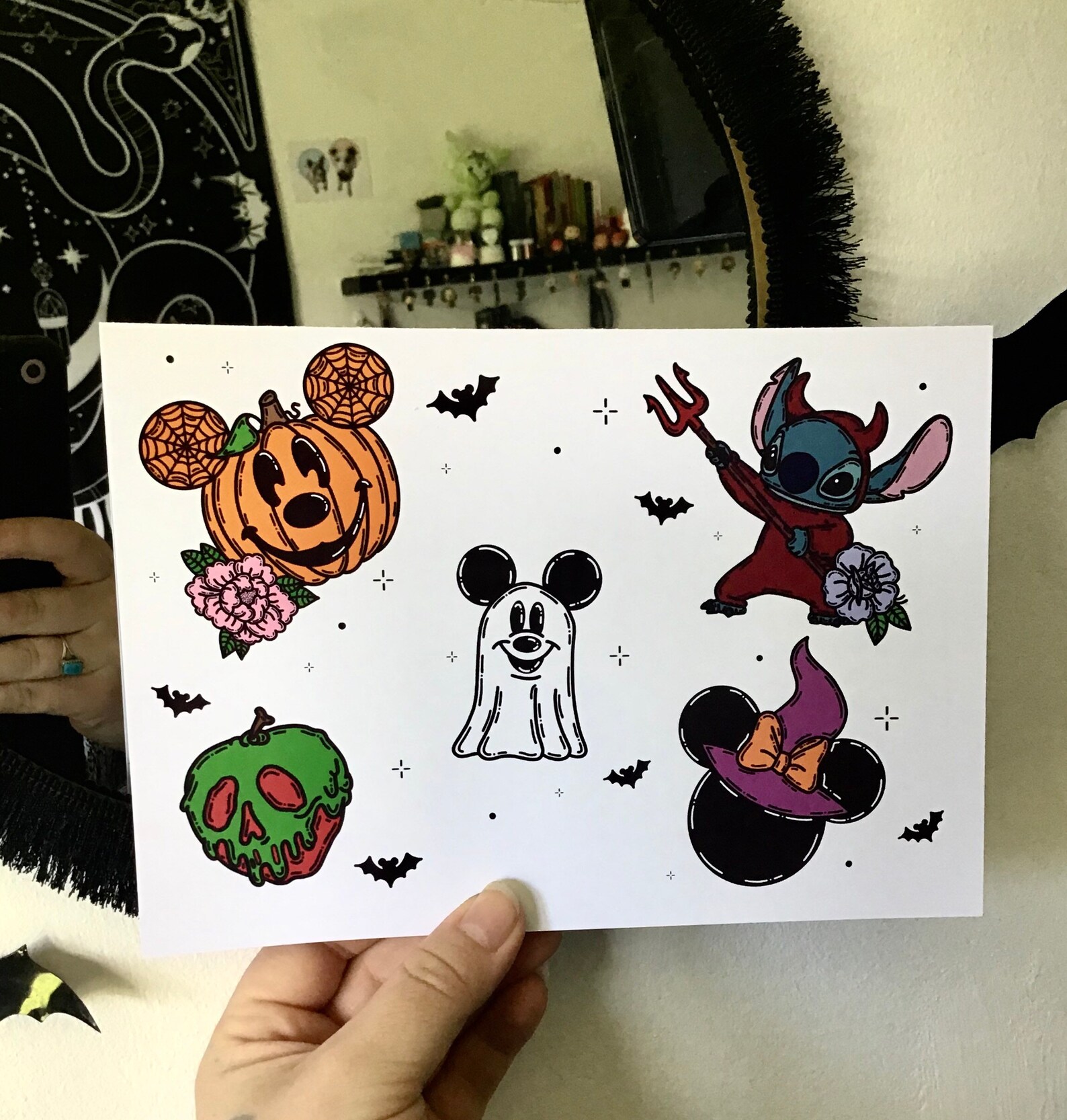 Disney Halloween Flash Sheet Mickey & Minnie Mouse Stitch - Etsy UK
