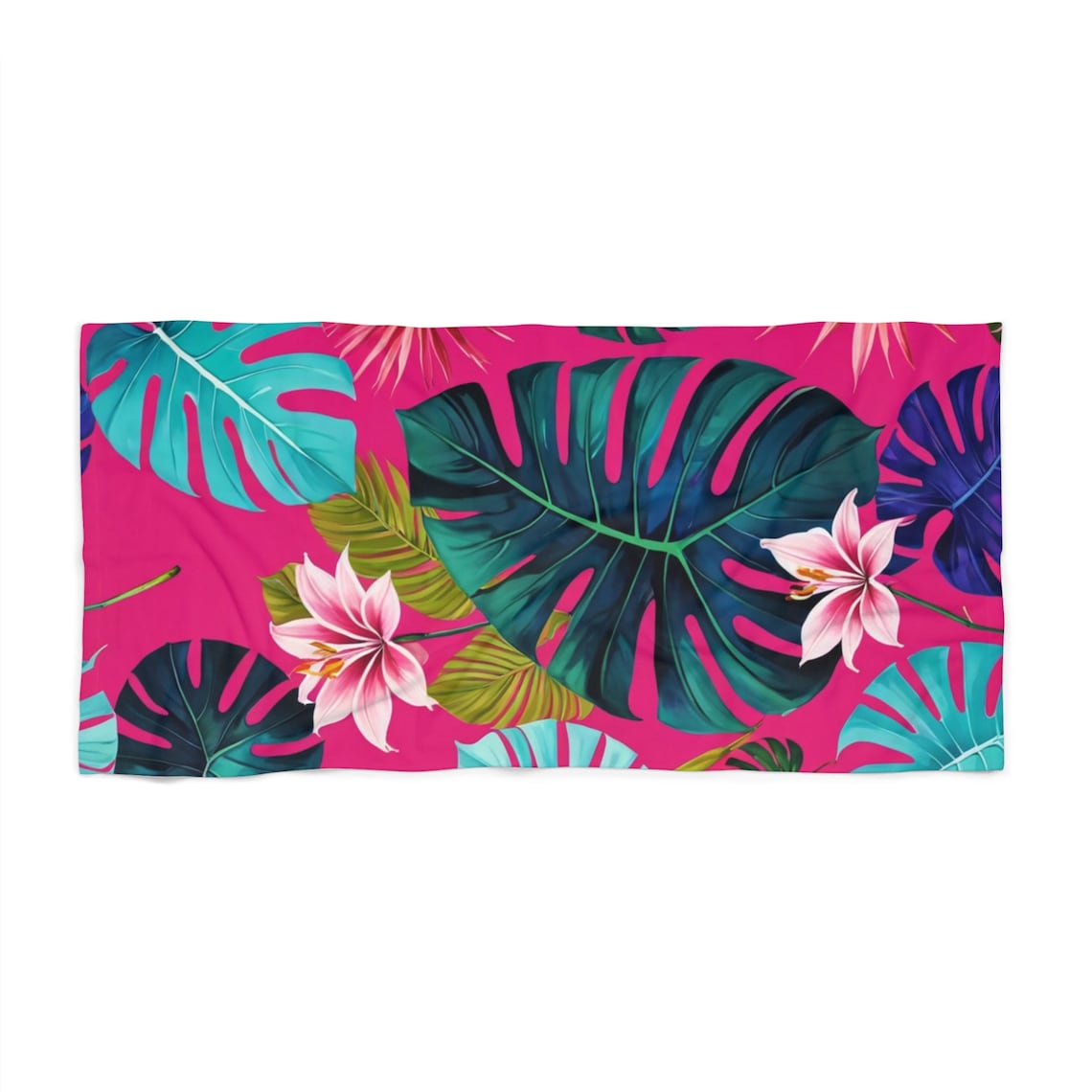 Pink Paradise Hawaiian Print Beach Towel - Etsy