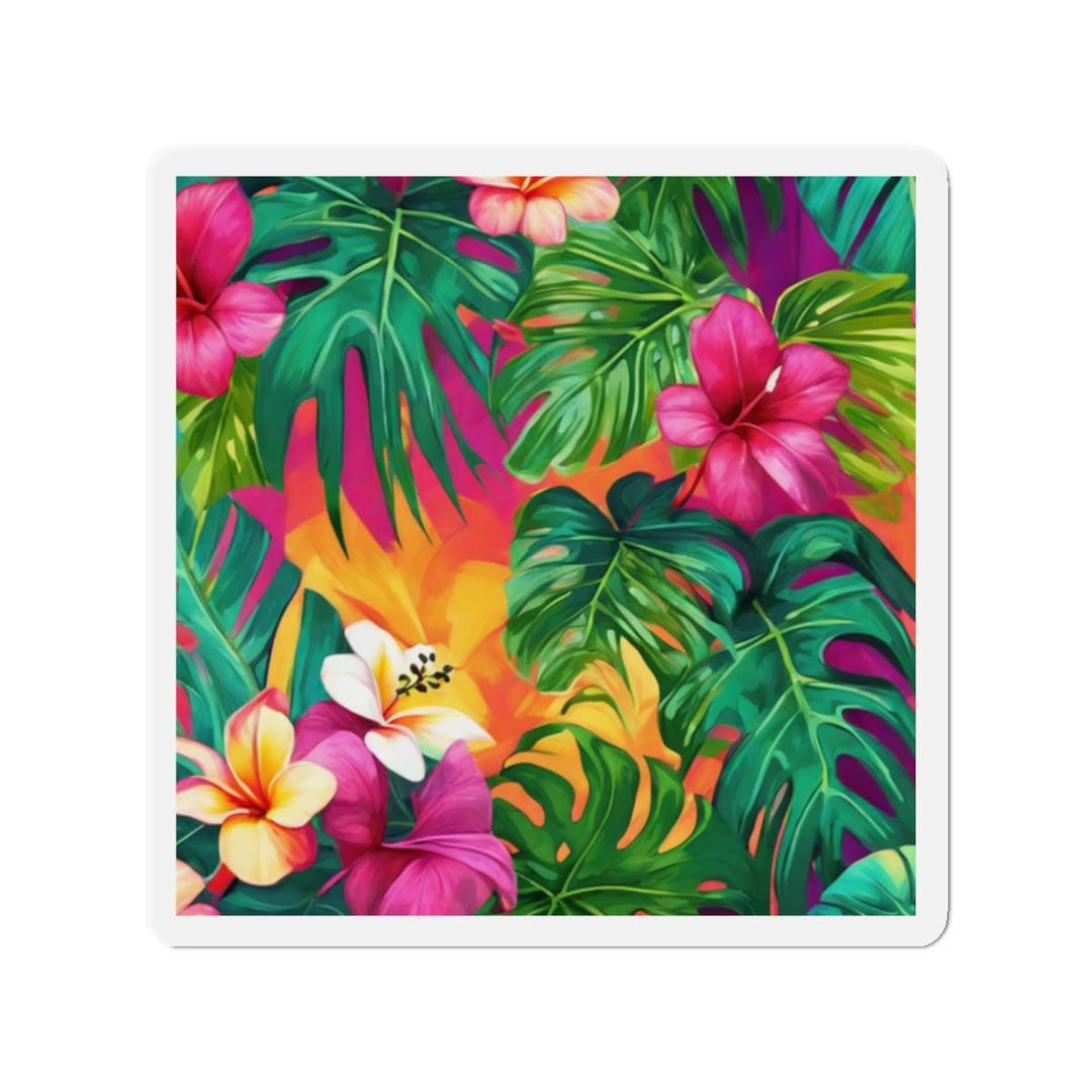 Aloha Tropical Magnets - 5 Sizes Available - Vibrant Hawaiian Floral ...