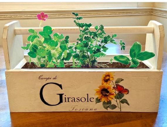 Italian Themed Rustic Wooden Picket Fence Planting Box With - Etsy