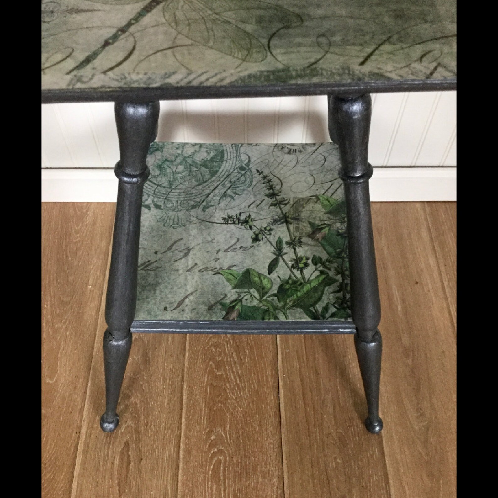 Hand-crafted Vintage French Botanical Post Card Accent Table - Etsy
