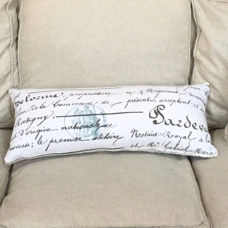 French Script Pillow - Etsy