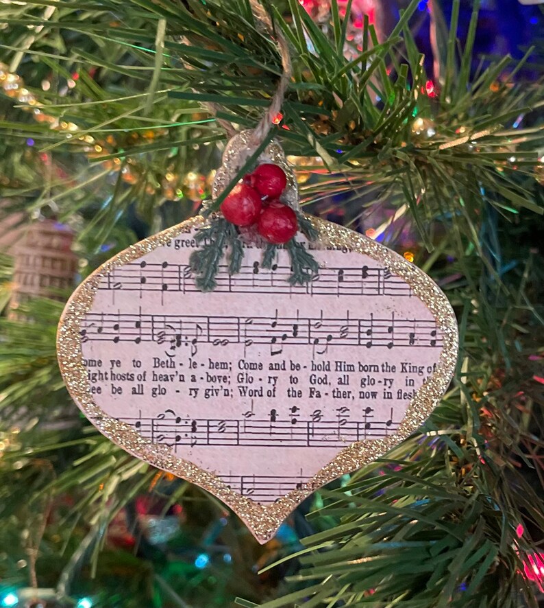 Christmas Carol Wood Ornament, Holiday Hymns, Gift Tag, Religious ...
