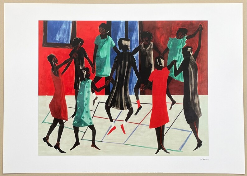 Jacob Lawrence Exhibition Poster Children at Play Dancing - Etsy