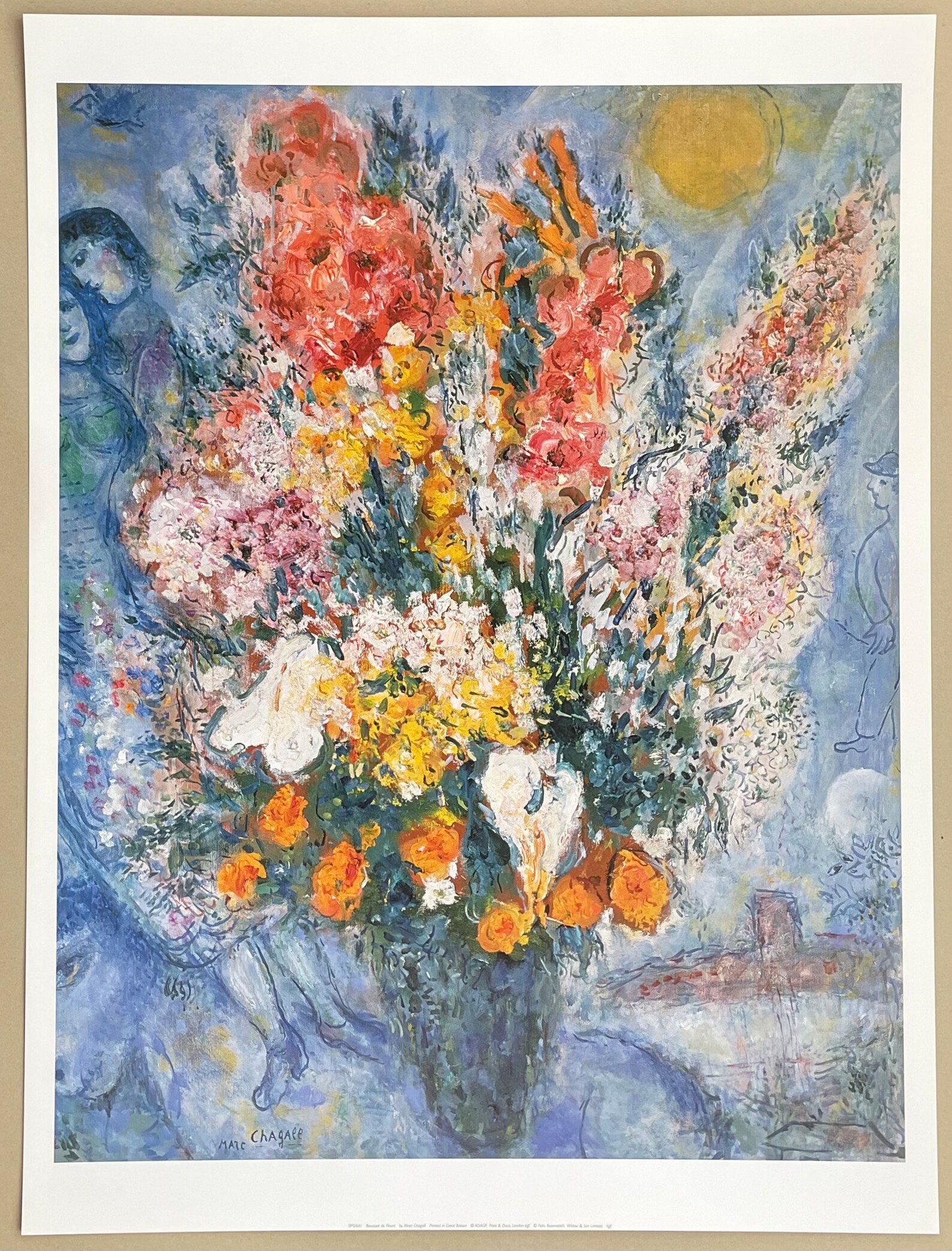 Marc Chagall Exhibition Poster Bouquet Of Flowers Museum Etsy