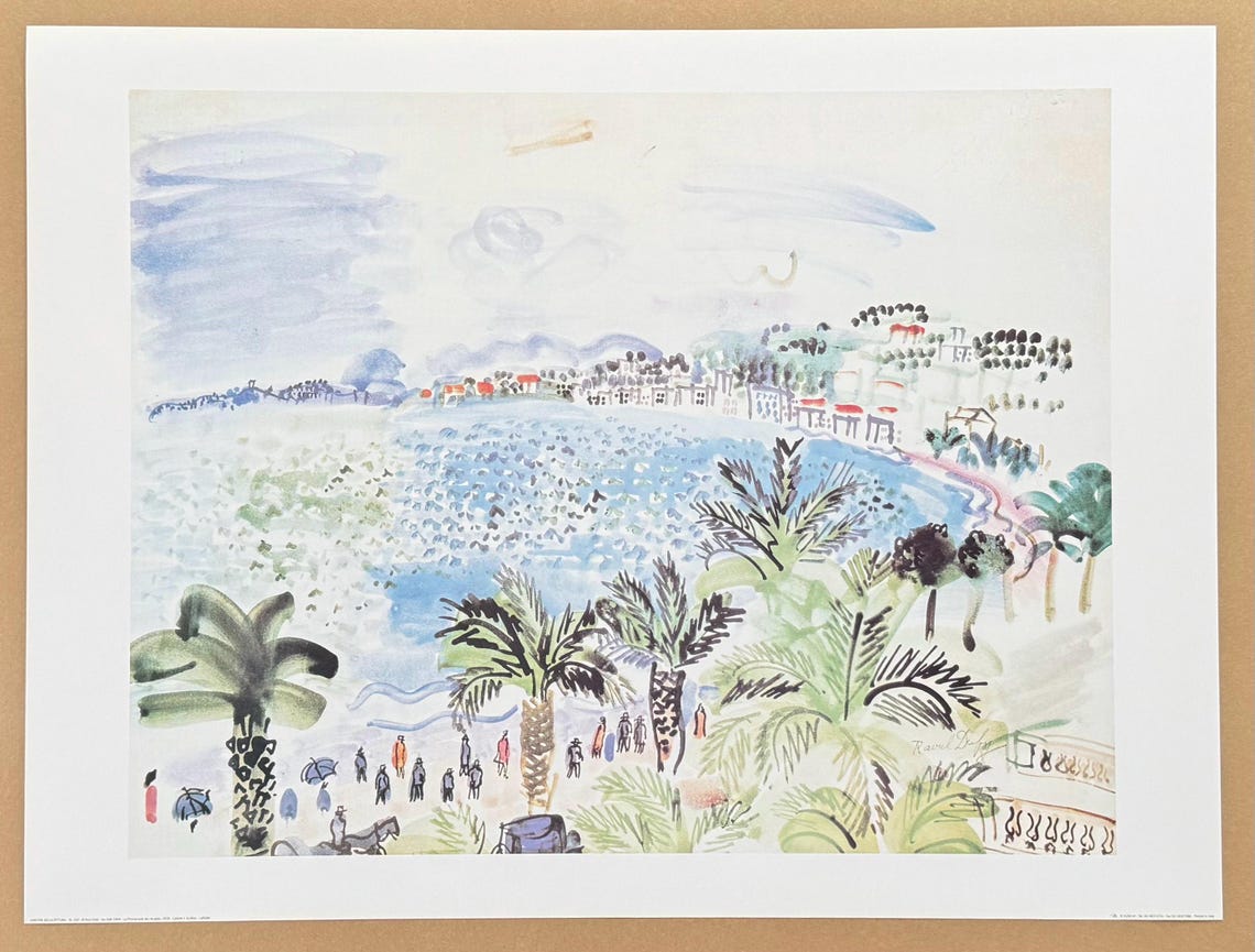 Raoul Dufy Exhibition Poster - Promenade of Anglais - Nice - Palm Trees ...