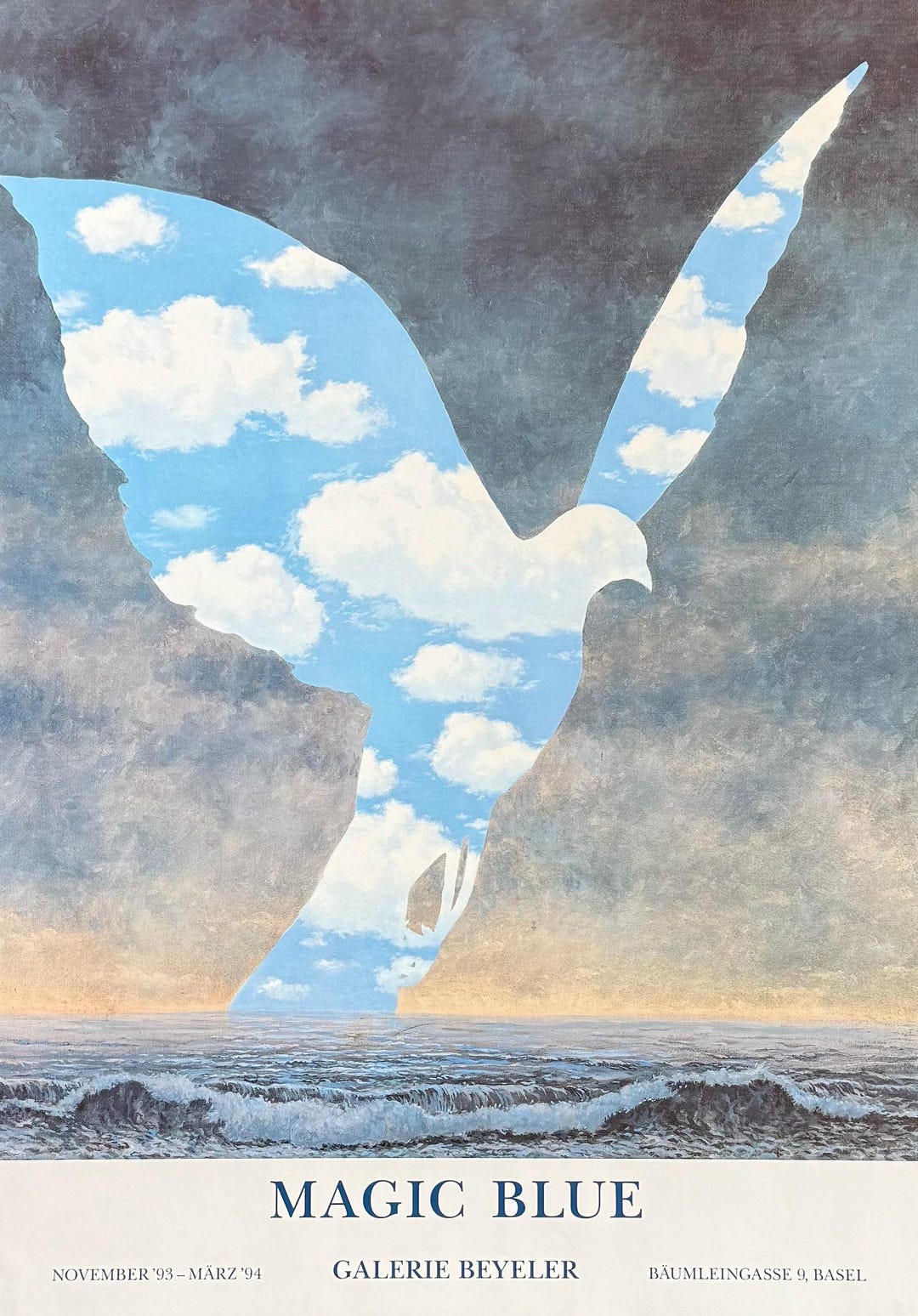 Rene Magritte Exhibition Poster - Magic Blue - Surrealism - Belgian ...