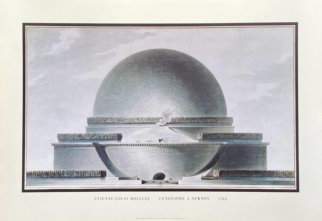 Etienne-louis Boullee Exhibition Poster the Cenotaph for Newton ...