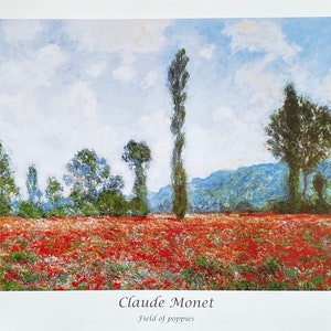 Claude Monet Exhibition Poster - Field With Poppies - Flowers ...