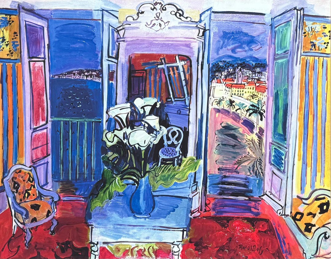 Raoul Dufy Exhibition Poster - Interior With Open Windows - Still Life ...