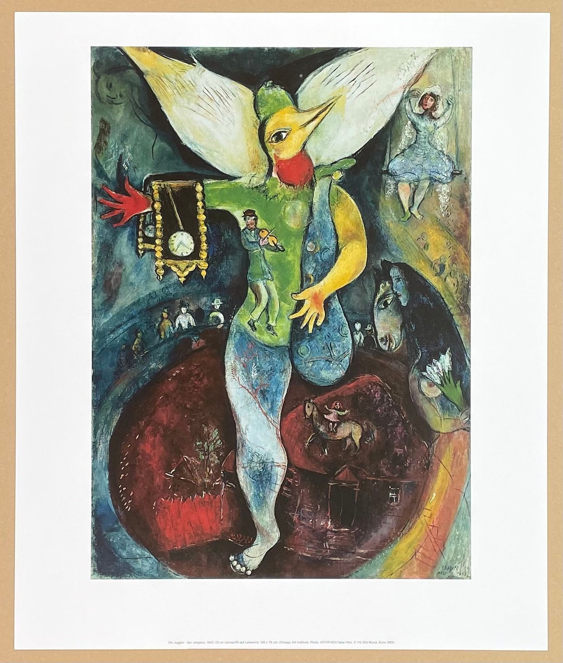 Marc Chagall Exhibition Poster - the Juggler - Museum Artist - Art ...