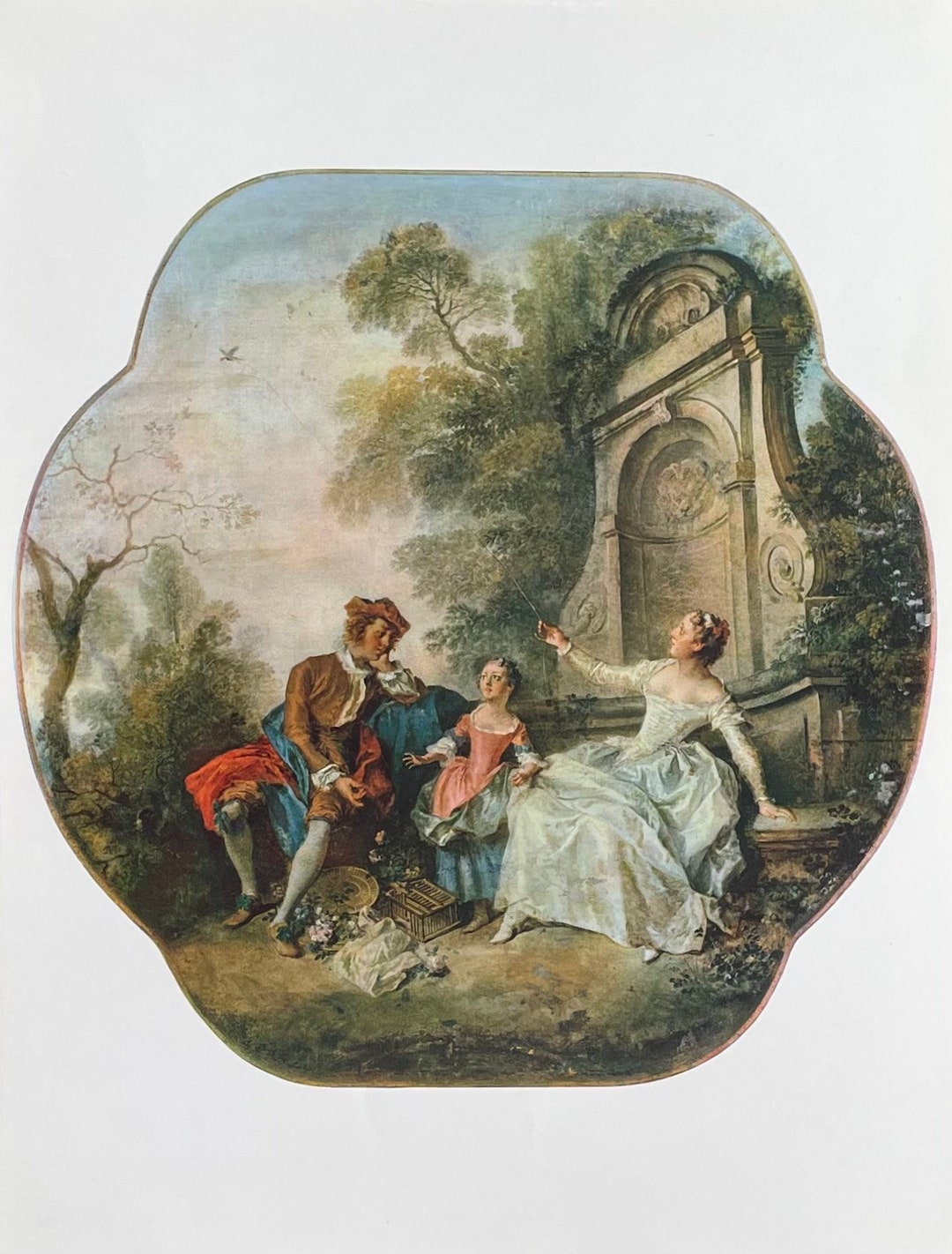 Nicolas Lancret Exhibition Poster - Innocence - Baroque Fountain - Very ...