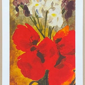 Emil Nolde Exhibition Poster Red Flowers Still Life Museum Artist Art ...