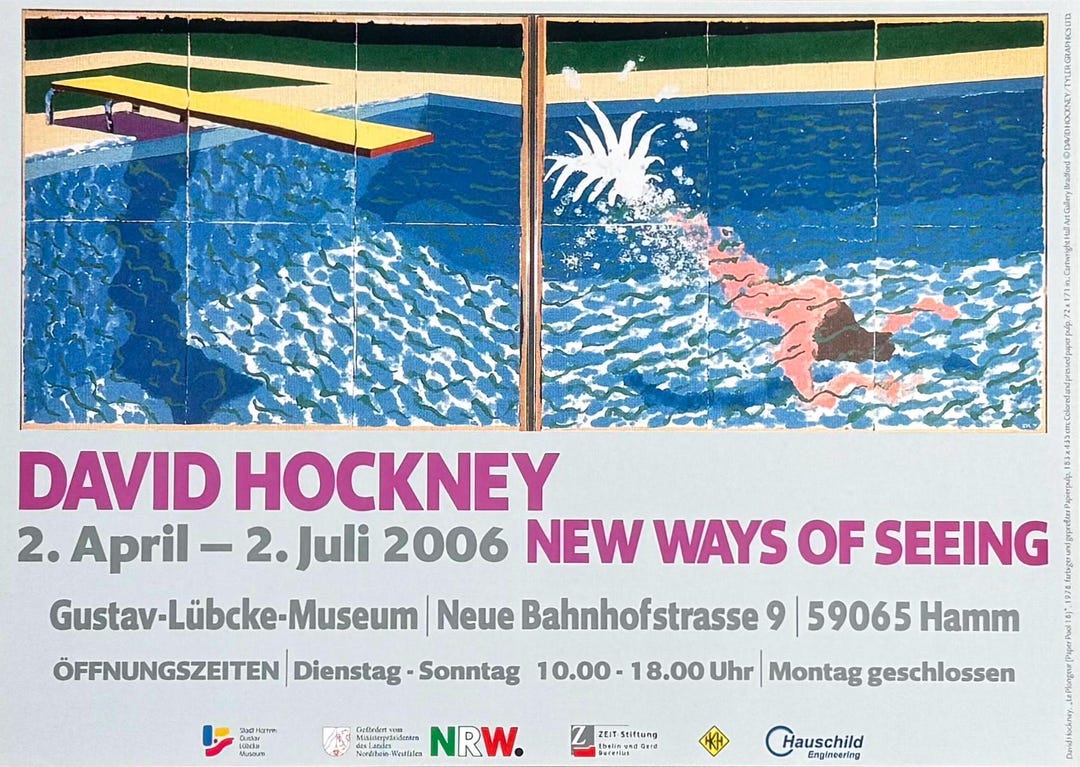 David Hockney Exhibition Poster - New Ways of Seeing - Swimming Pool ...