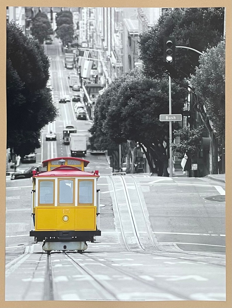 Yellow Cable Car Exhibition Poster - San Francisco - Decorative Art ...