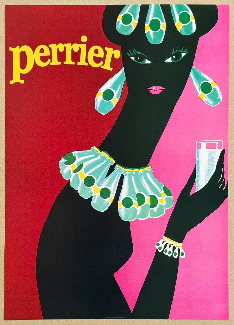 Perrier Exhibition Poster - Mineral Water - Bar - Restaurant - Bottle ...