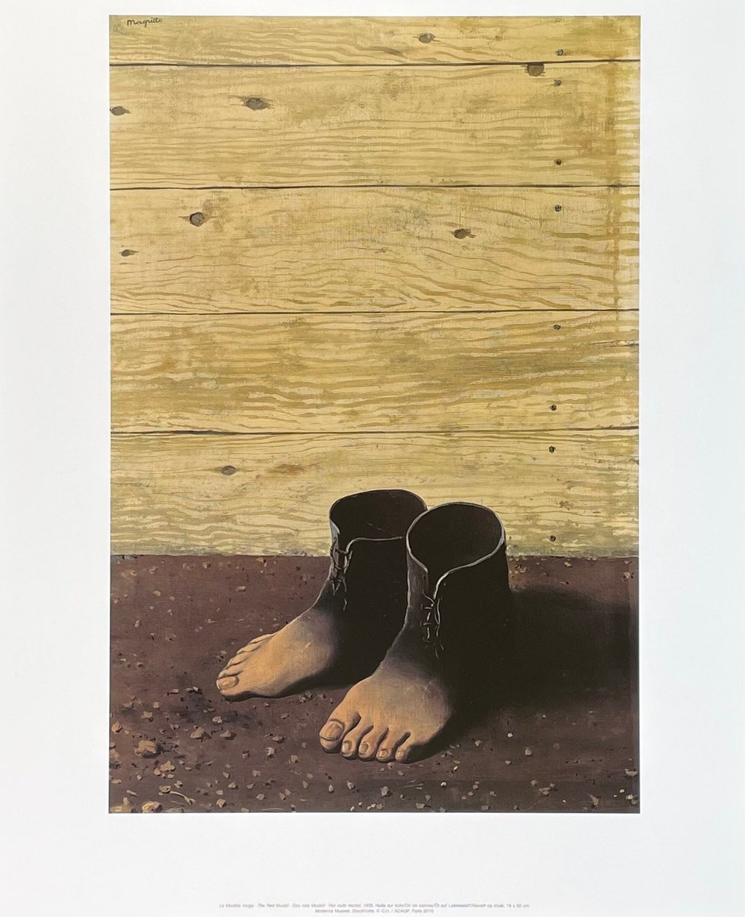 Rene Magritte Exhibition Poster - the Red Model - Surrealist - Belgian ...